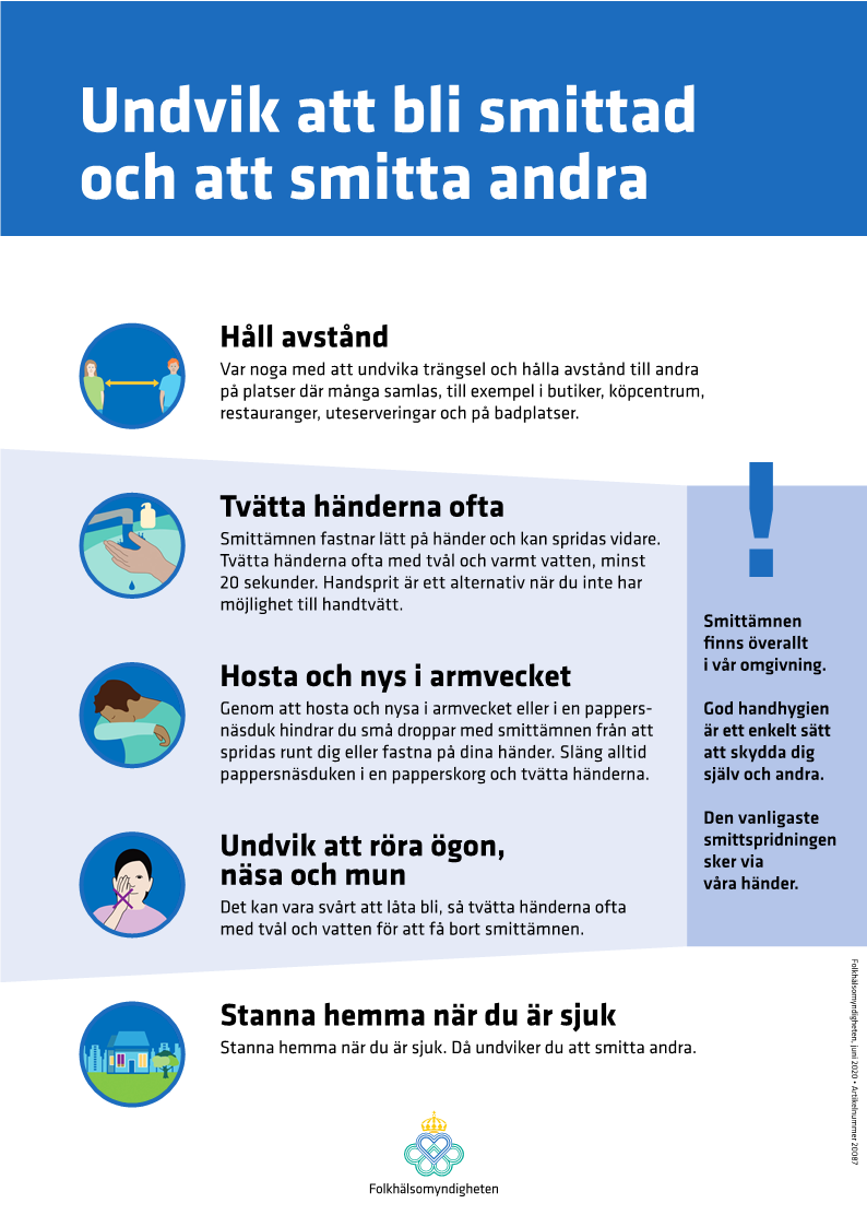 Undvik att bli smittad och att smitta andra (affisch ...
